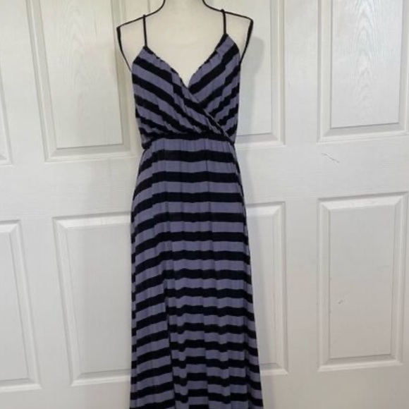 GAP | Dresses | Gap Blue Striped Maxi Dress | Poshmark